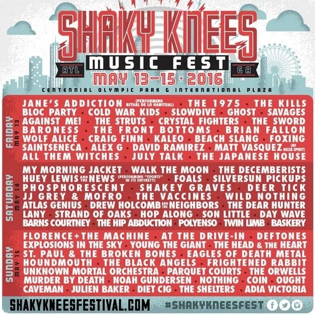 Shaky Knees Music Fest Announces Lineup Additions Shaky Knees Music Fest Announces Lineup Additions