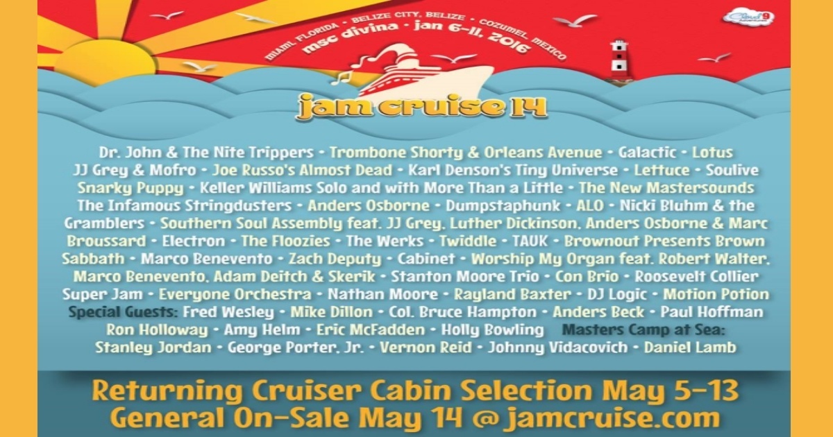 Jam Cruise Lineup at Henry Storms blog