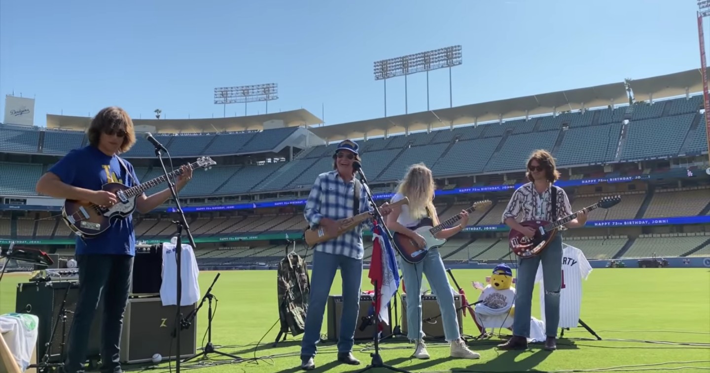John Fogerty Performs ‘Centerfield’ In Centerfield At Dodger Stadium