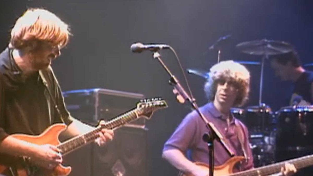 Trey Anastasio Kicks Guitar Rig In Champaign On Phish Fall Tour 1996 Trey Anastasio Kicks Guitar Rig In Champaign On Phish Fall Tour 1996
